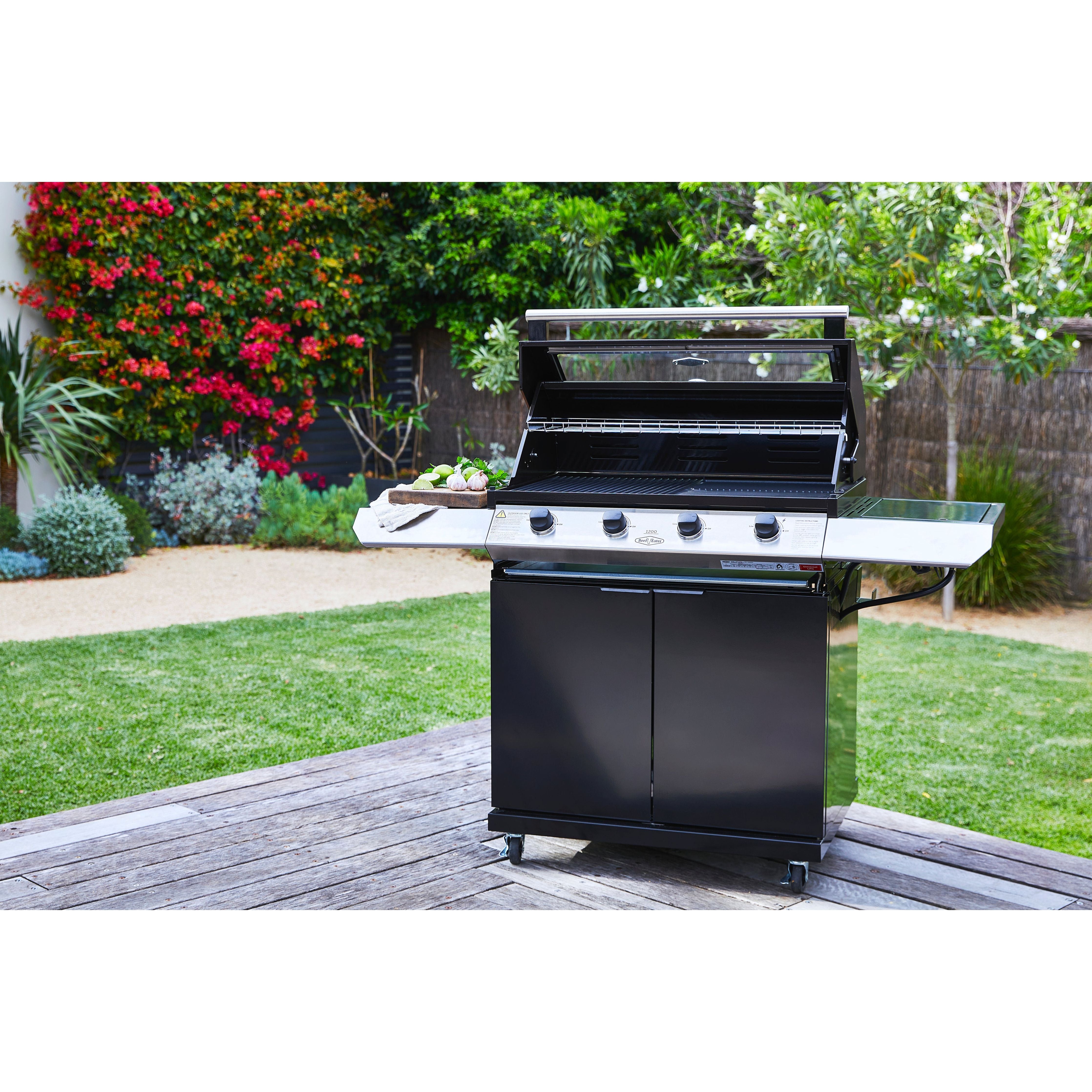 Beefeater 1200E Series 5 Burner Gas BBQ with Trolley and Side Burner ...