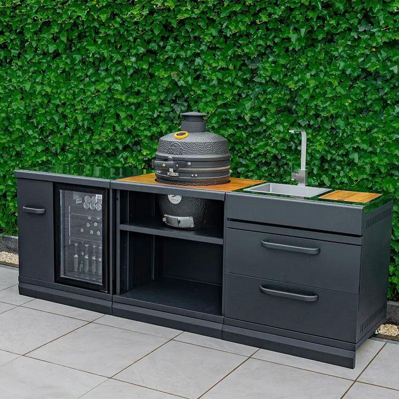 GRLLR Connect Outdoor Kitchen - Kamado, Fridge and Sink– Prime Outdoor ...