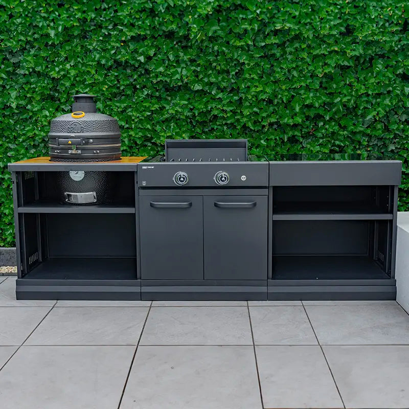 GRLLR Connect Outdoor Kitchen - Kamado Stove and Open shelve Unit ...