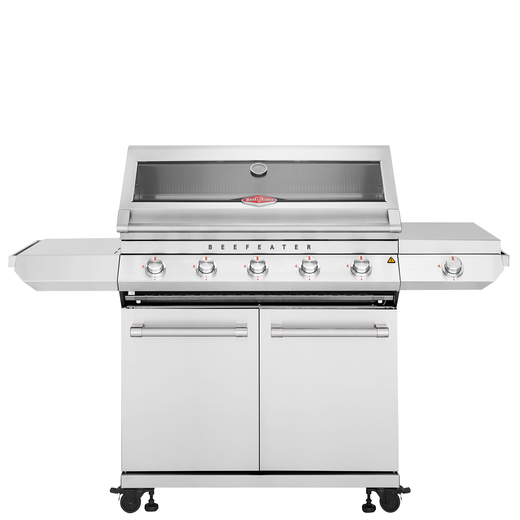 BeefEater 7000 Series Classic 5 Burner Gas BBQ with Trolley and Side B ...